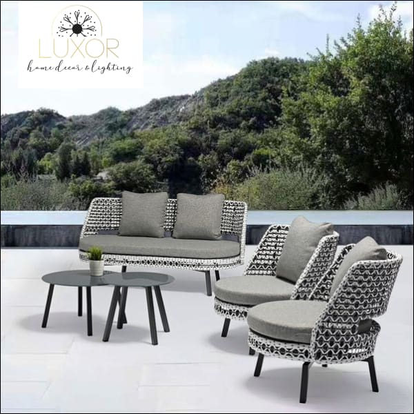 Cora Gray 5 Piece Patio Set | Luxor Home Decor & Lighting