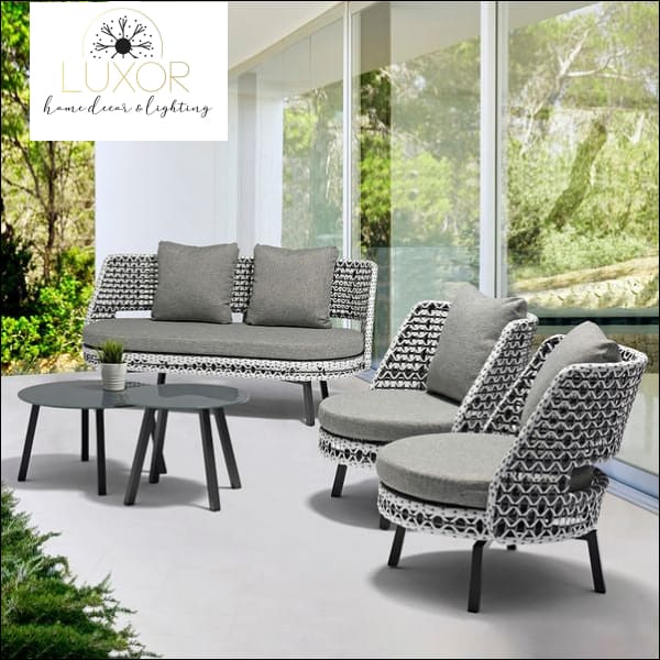Cora Gray 5 Piece Patio Set | Luxor Home Decor & Lighting